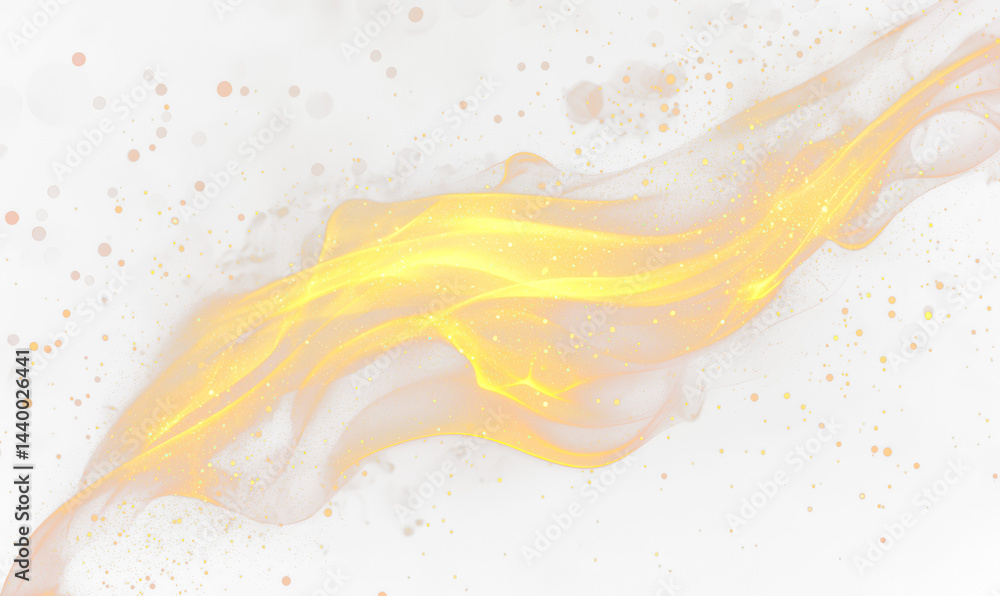 Golden Flame Overlay with Shimmering Magical Fire Effect Isolate on ...