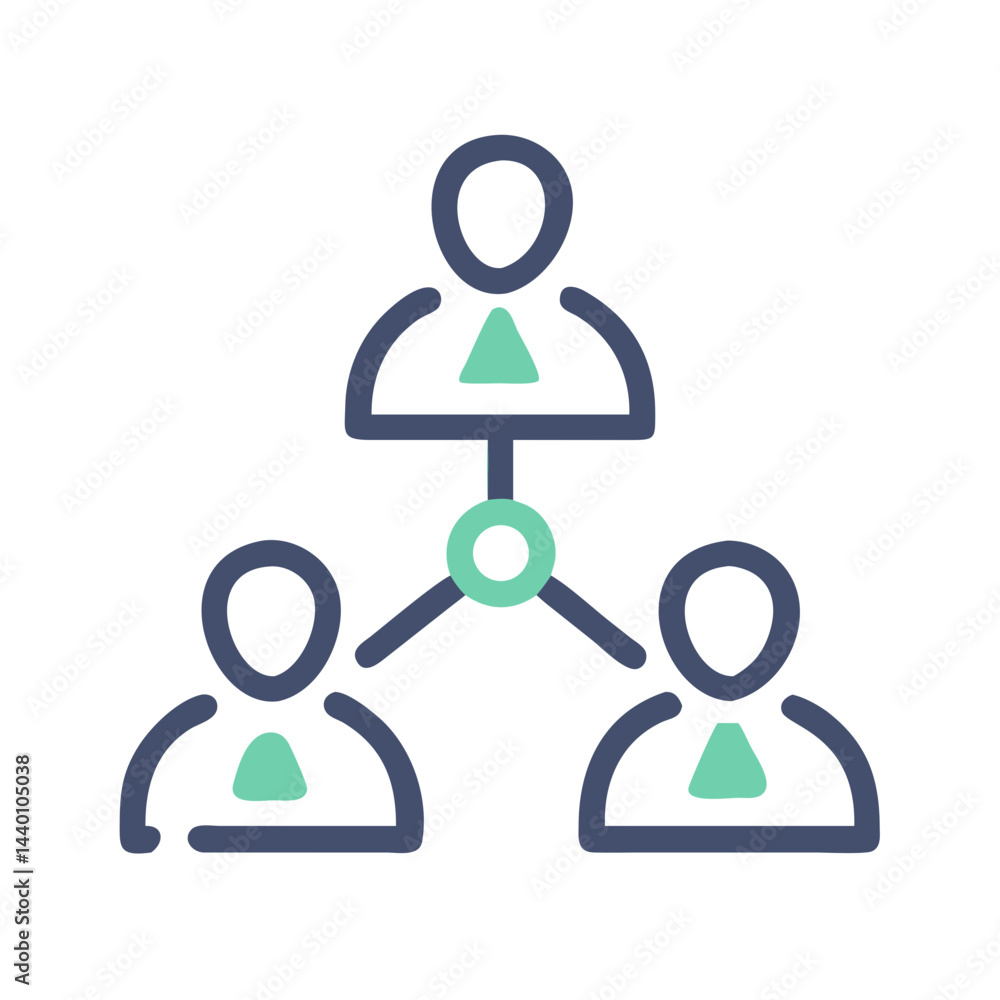 Organization Chart Icon Illustrating Leadership, Team Structure, and ...