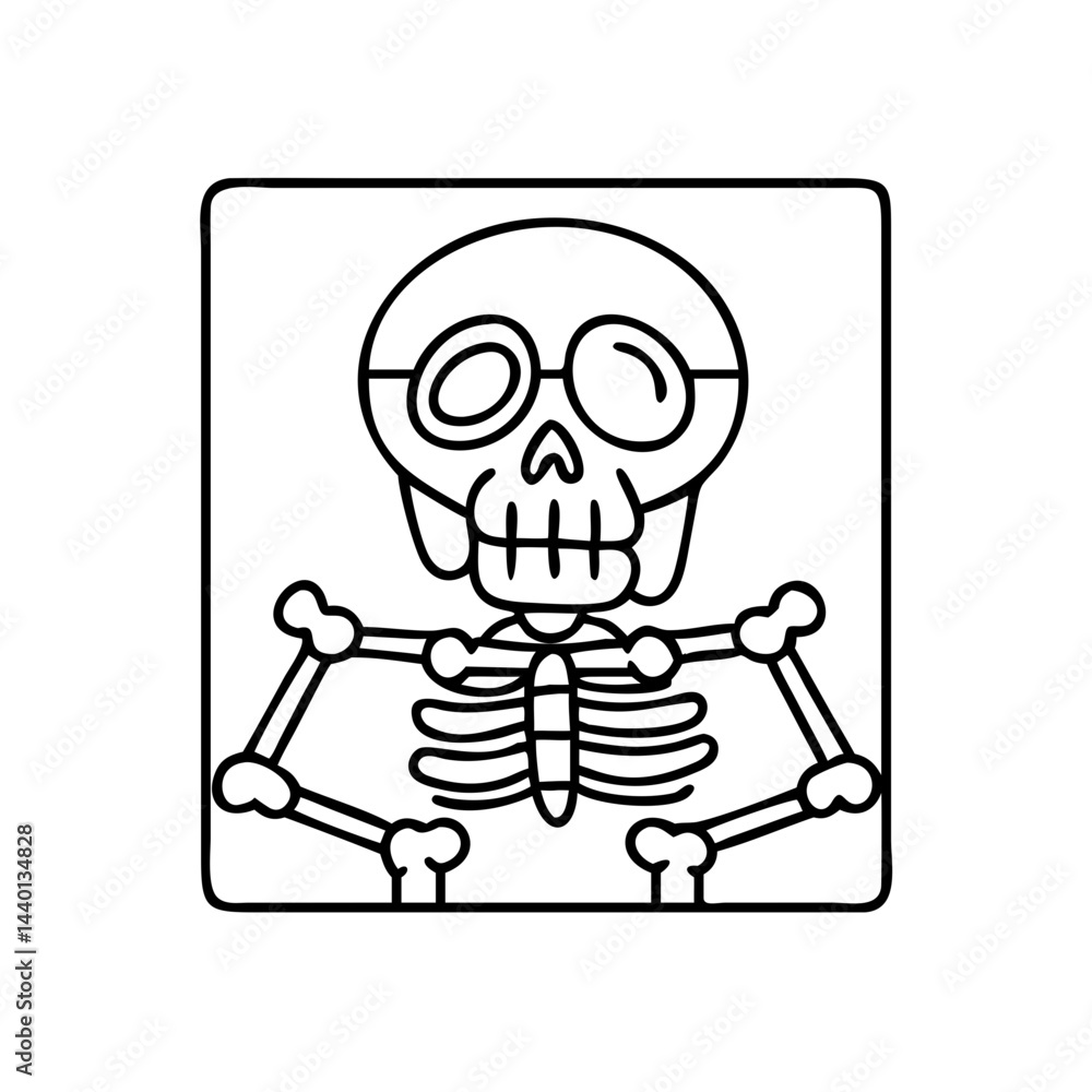 เวกเตอร์ Stock skeleton icon, skeleton line art - simple line art of ...