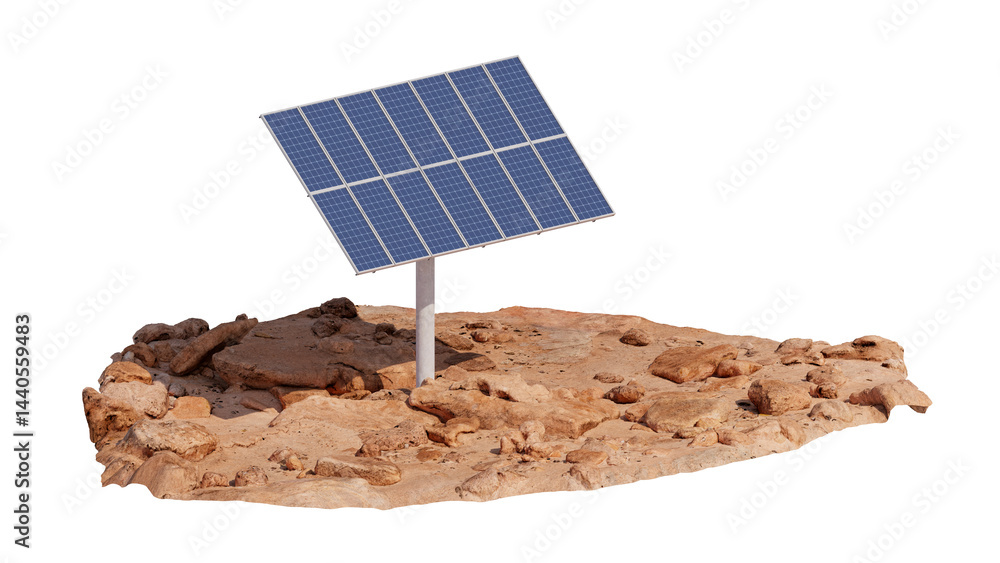 Rotating solar panel for sun tracking on Mars. Solar energy concept for ...