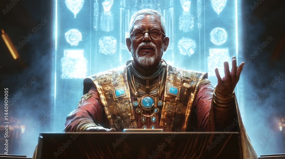 Photorealistic: Anunnaki chancellor gives public address, advanced ...