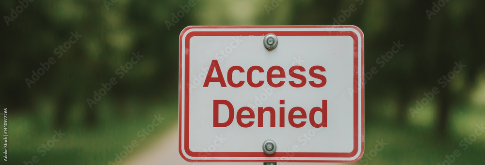 Public park with "Access Denied" signs, restriction in public spaces ...