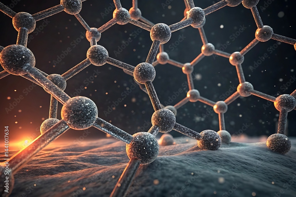 Ilustración de Stock Graphene structure: Captivating view of a graphene ...