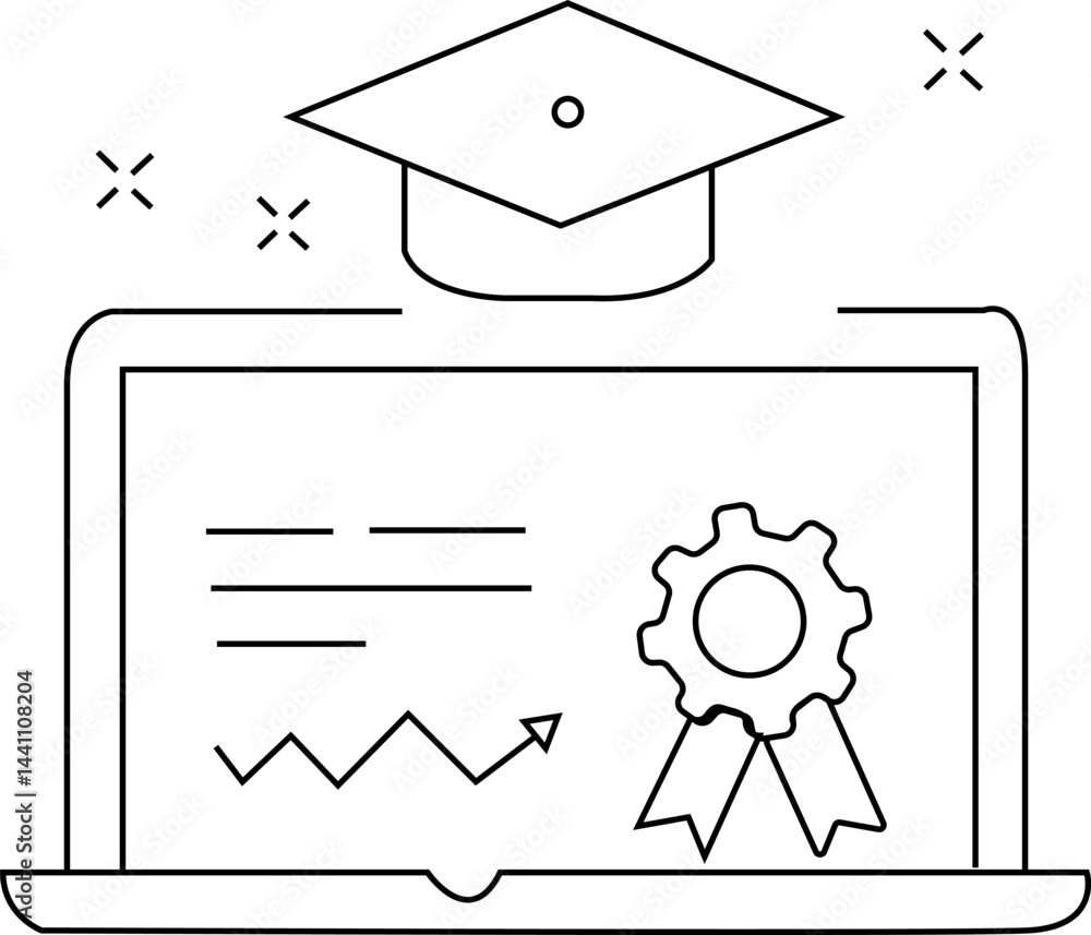 "E-Learning and Digital Education Platform Concept Featuring a Laptop ...