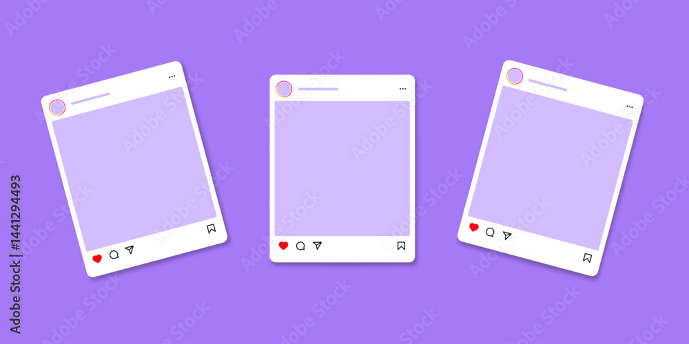 instagram post mockup vector. social media instagram carousel post ...