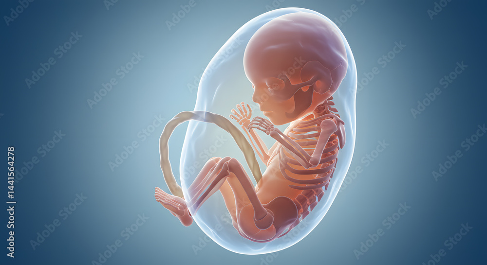 Fetus Development: A Detailed 3D Visualization of a Human Fetus in ...