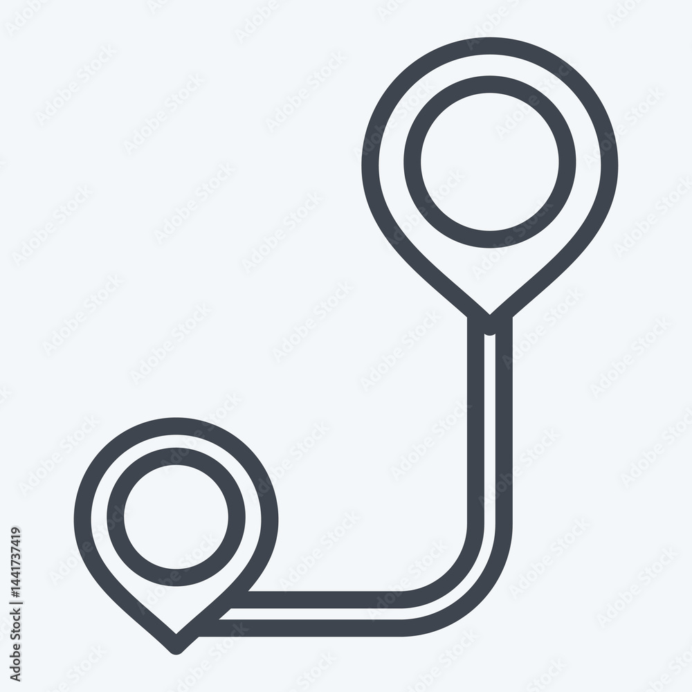 Icon Route Path. related to Location symbol. line style. design ...