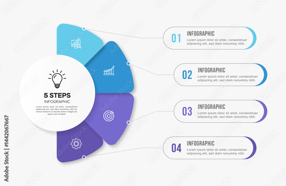 Vector infographic label design with circle infographics template ...