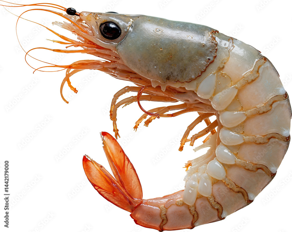 High-resolution raw shrimp isolated on transparent background for ...