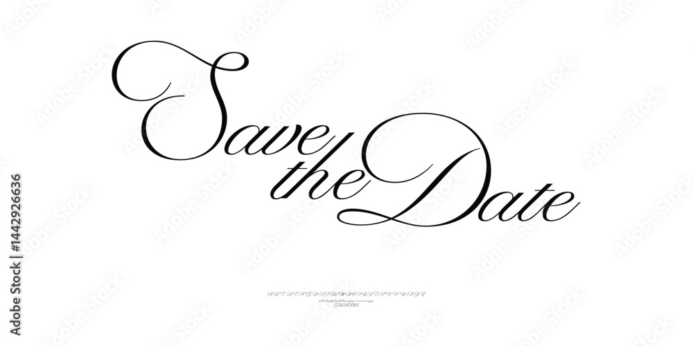 save the date vector ideas, calligraphy wedding invitation card font ...