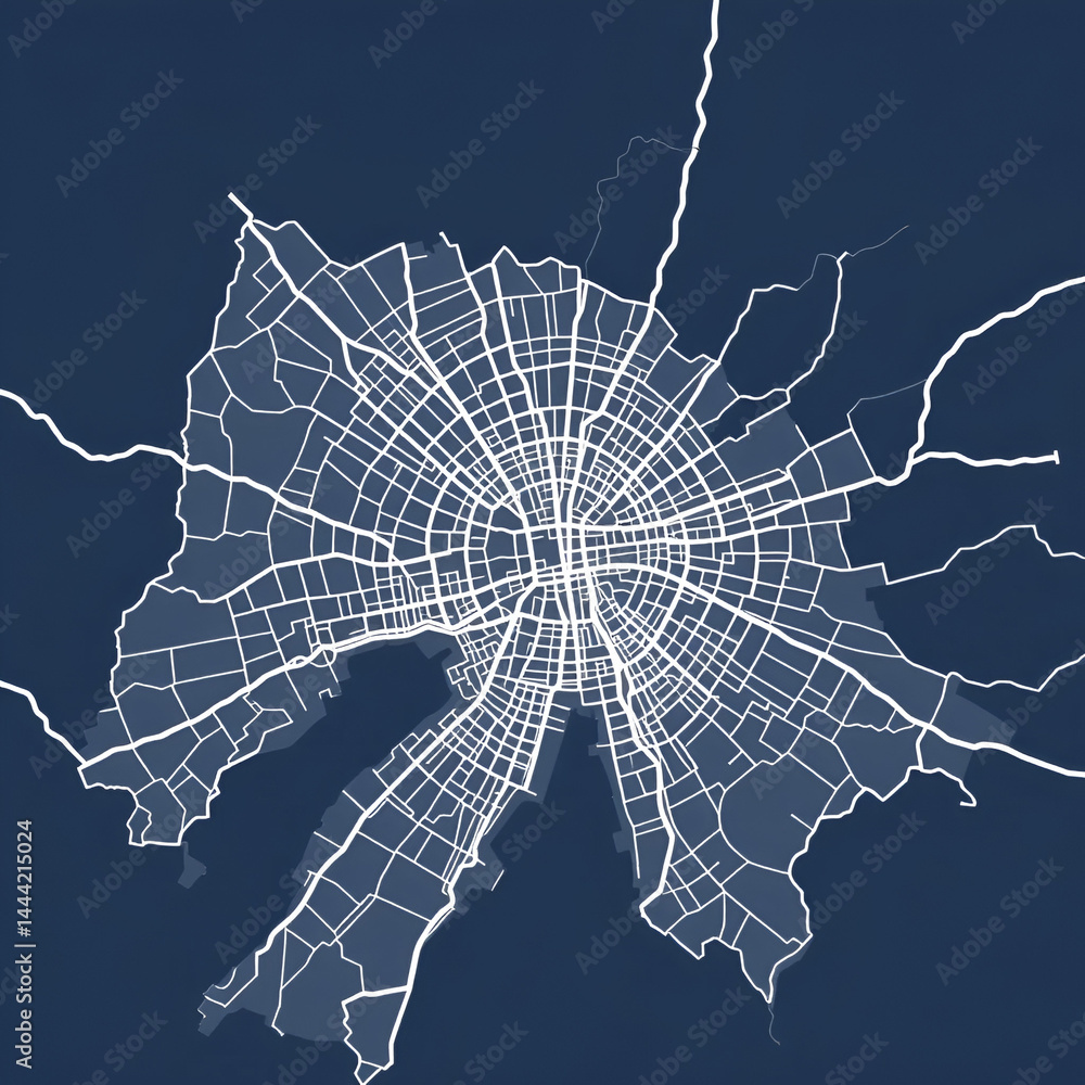 This is a detailed map of Naples, Italy, showcasing the city's layout ...