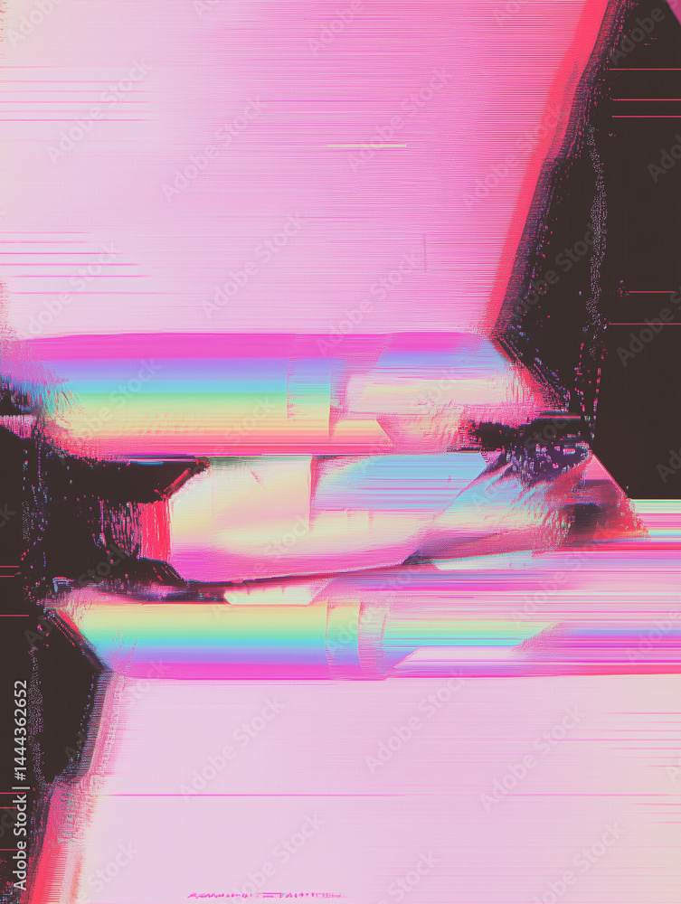Retro-Futuristic CRT Glitch Aesthetic – Neon Pink VHS Vibes and Analog ...