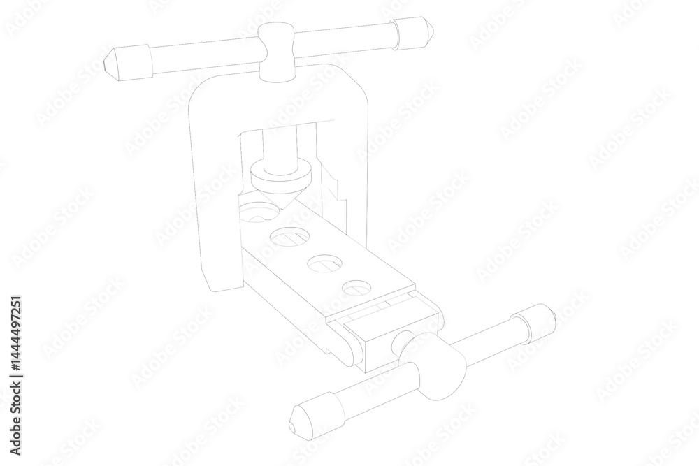 Illustration Stock White Outline Illustration of a Tube Flaring Tool ...