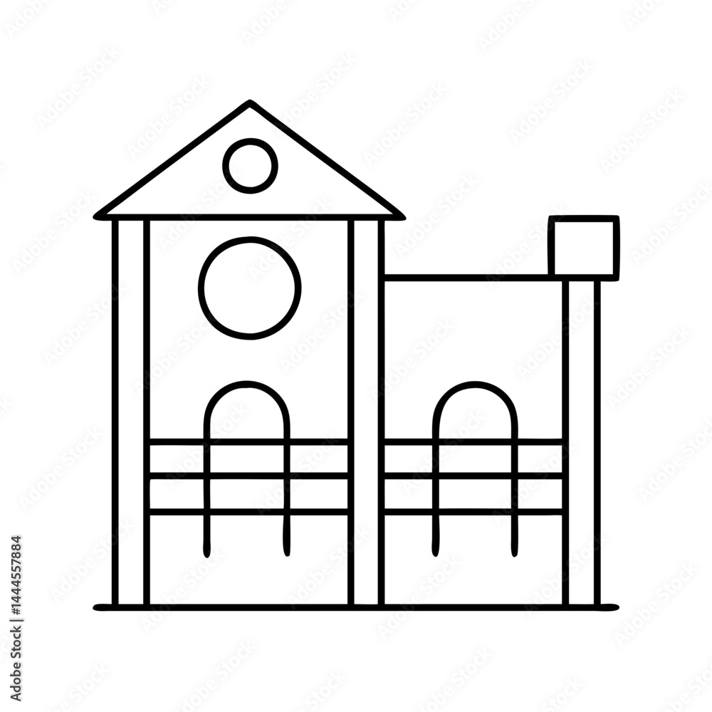 playground icon, playground line art - simple line art of playground ...