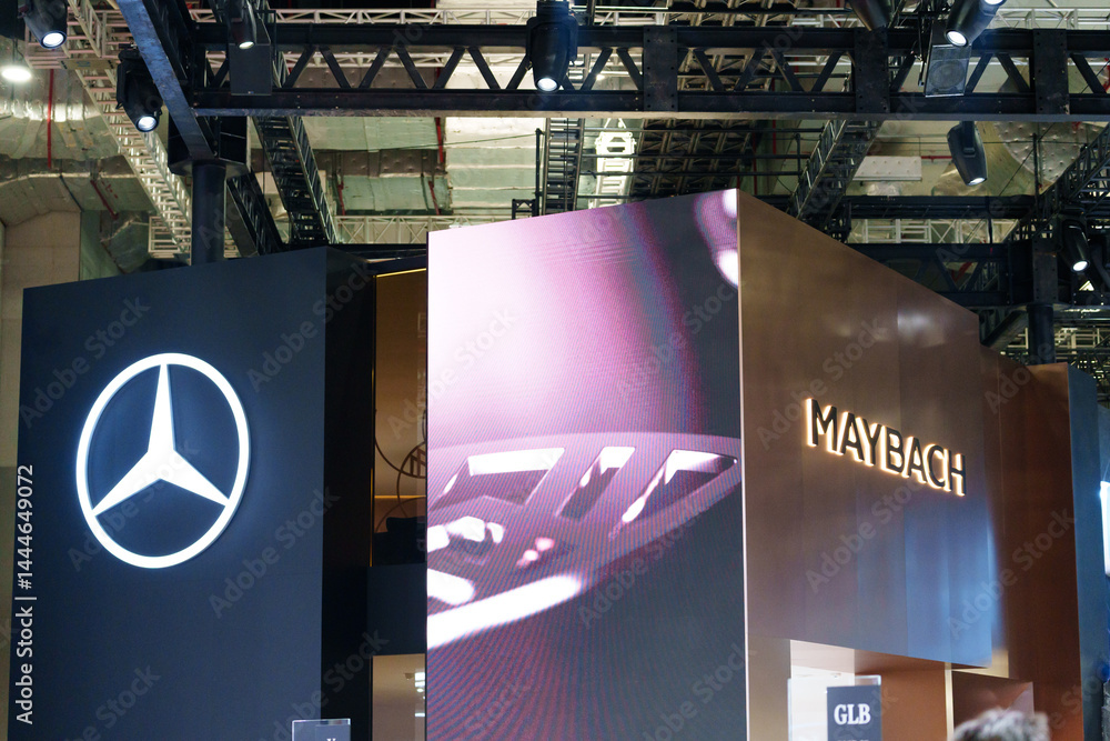 Mercedes Benz logo at Shanghai International Automobile Industry Expo ...