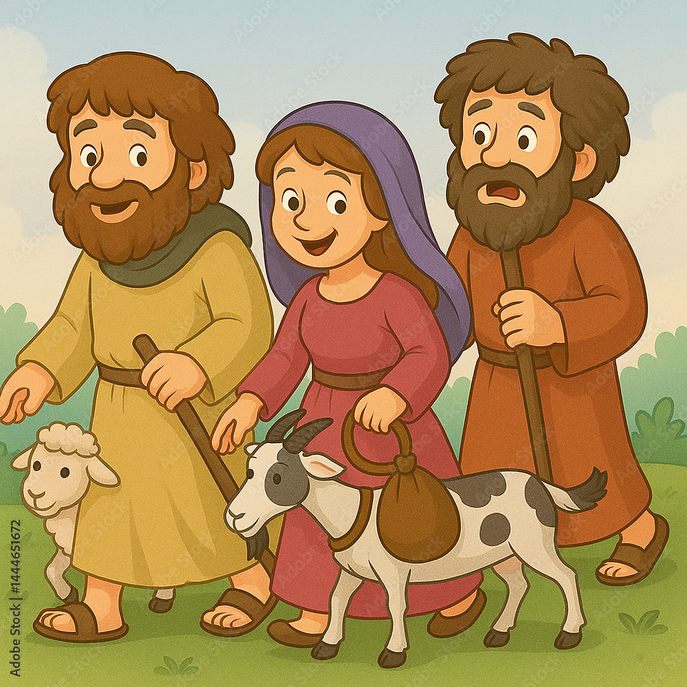 Ilustracja bez tantiem: Abraham – Cartoon Illustration of Abraham’s ...