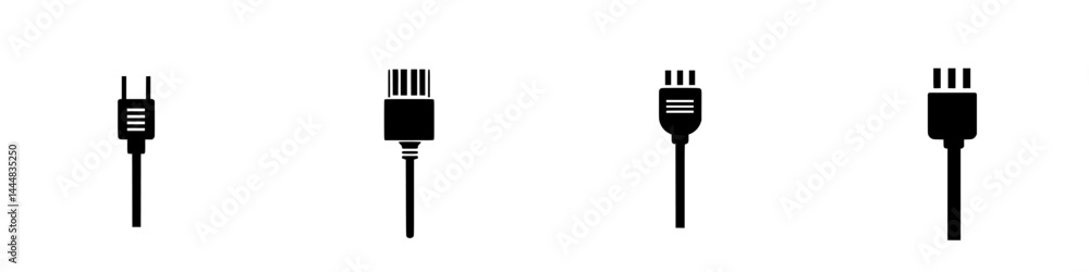 Collection of silhouette pictograms representing various types of ...
