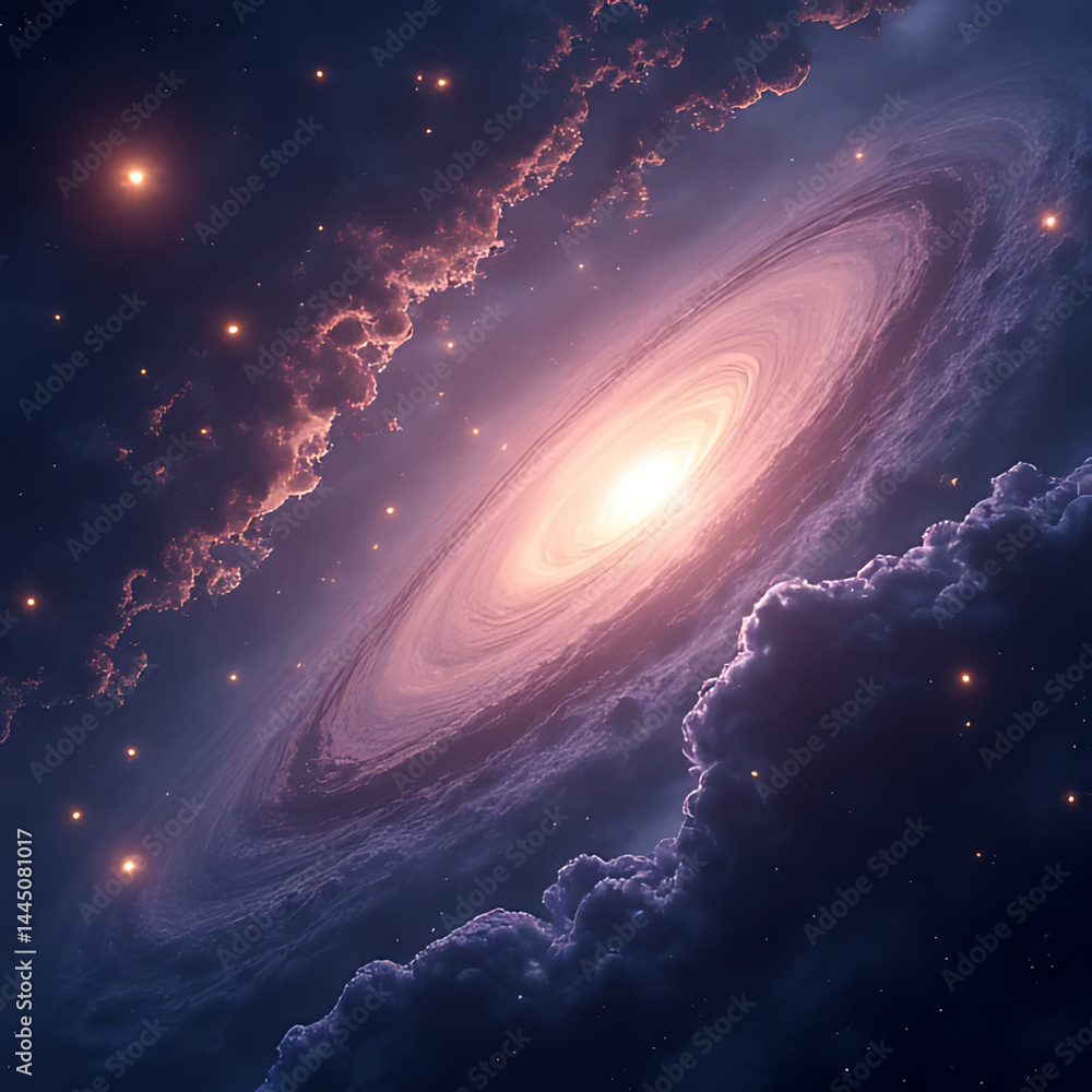 Glowing vortex-like cosmic rift with dust trails and fractured void ...