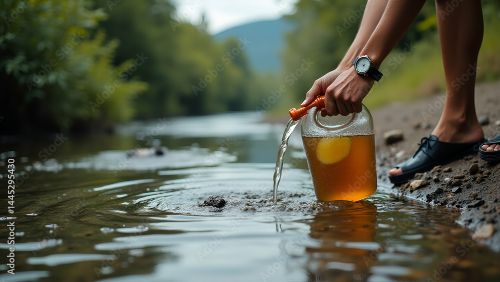 Photojournalist documenting unclean water image showing residents ...