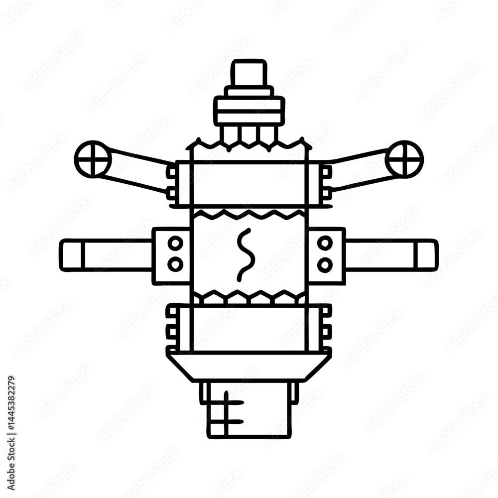Vektor blowout preventer bop icon, blowout preventer bop line art - simple line art of blowout ...