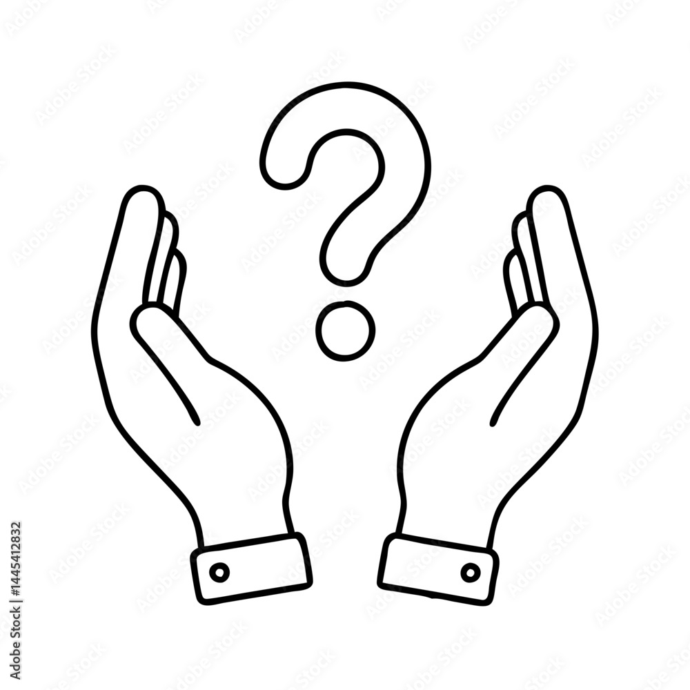 Vektor hands holding question mark icon, hands holding question mark ...