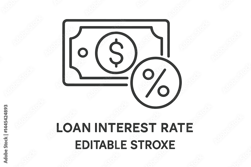 Recognizing loan interest rates through vector icons and symbols ...