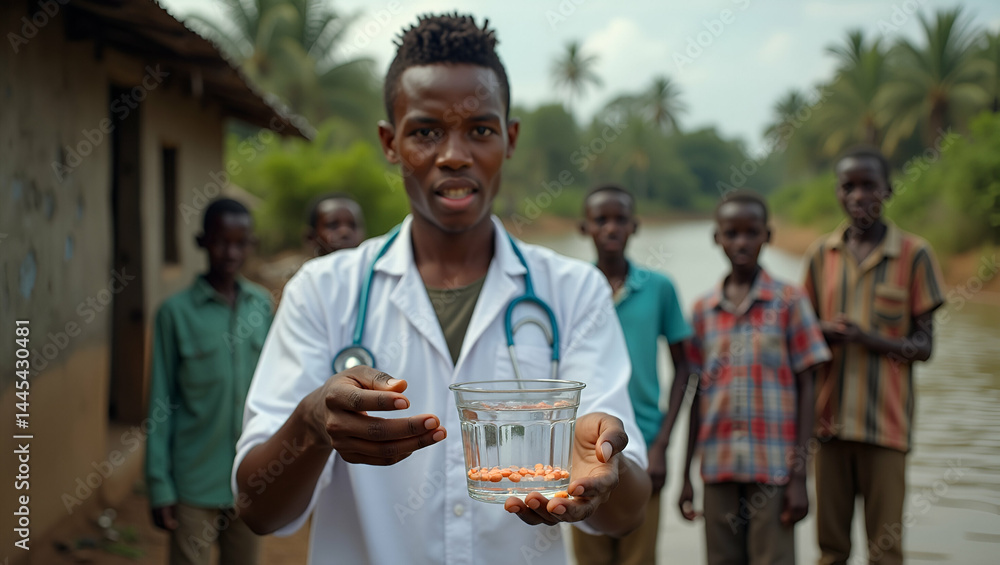 Rural Health Worker Educates Villagers on Dangers of Untreated Water ...