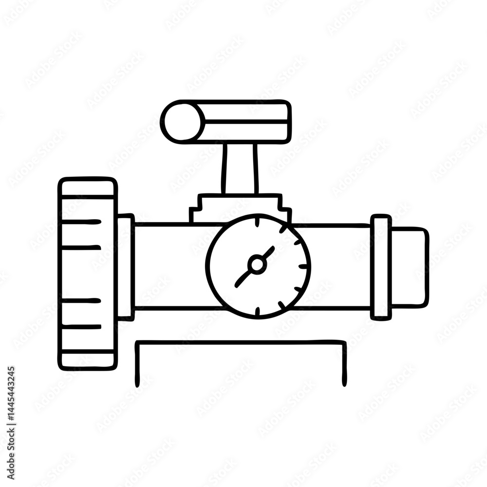 pressure relief valve icon, pressure relief valve line art - simple ...