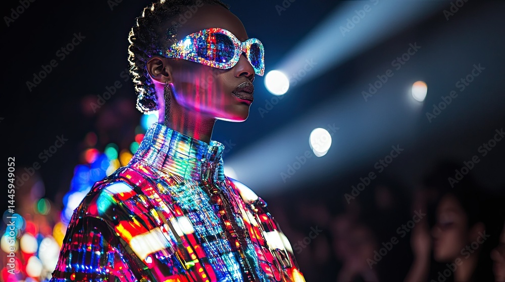A fusion of futuristic fashion and high art on the catwalk, creating a ...