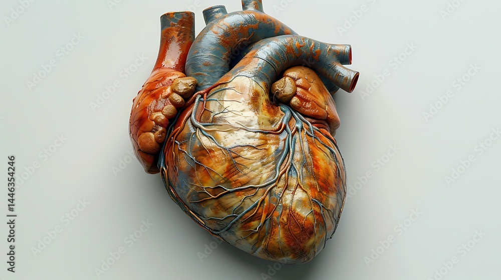 Realistic human heart model anatomy high resolution image Stock ...