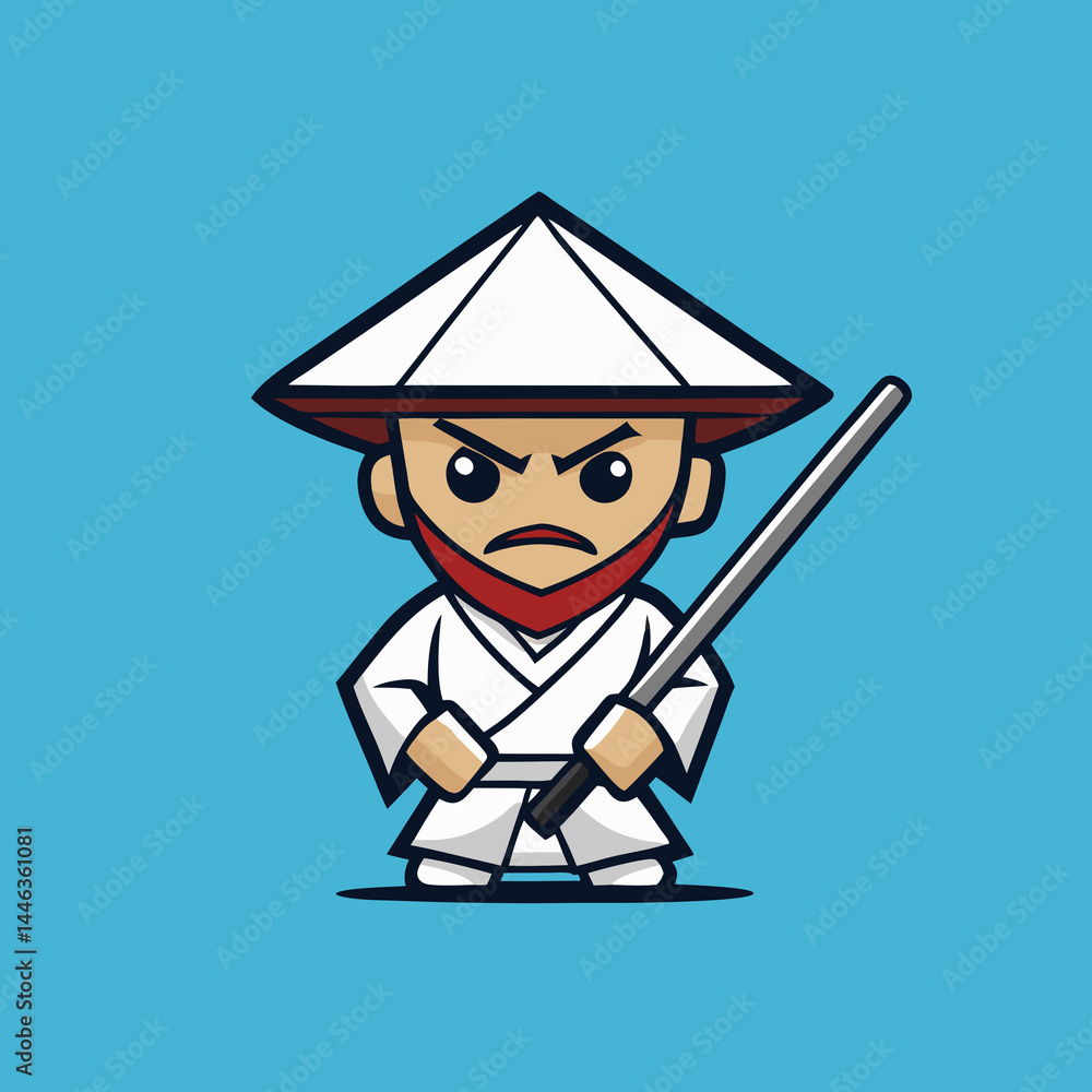 Ilustración de Stock Furious Samurai: A chibi-style illustration of a ...