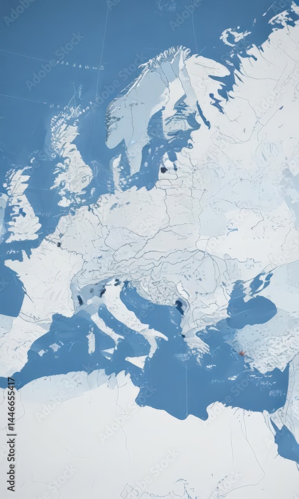 Blue and white vector world map, modern political boundaries ...