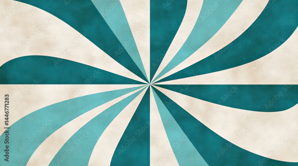 Circus sunburst in vintage vibes background and spiral retro rays with green and white sunburst ...