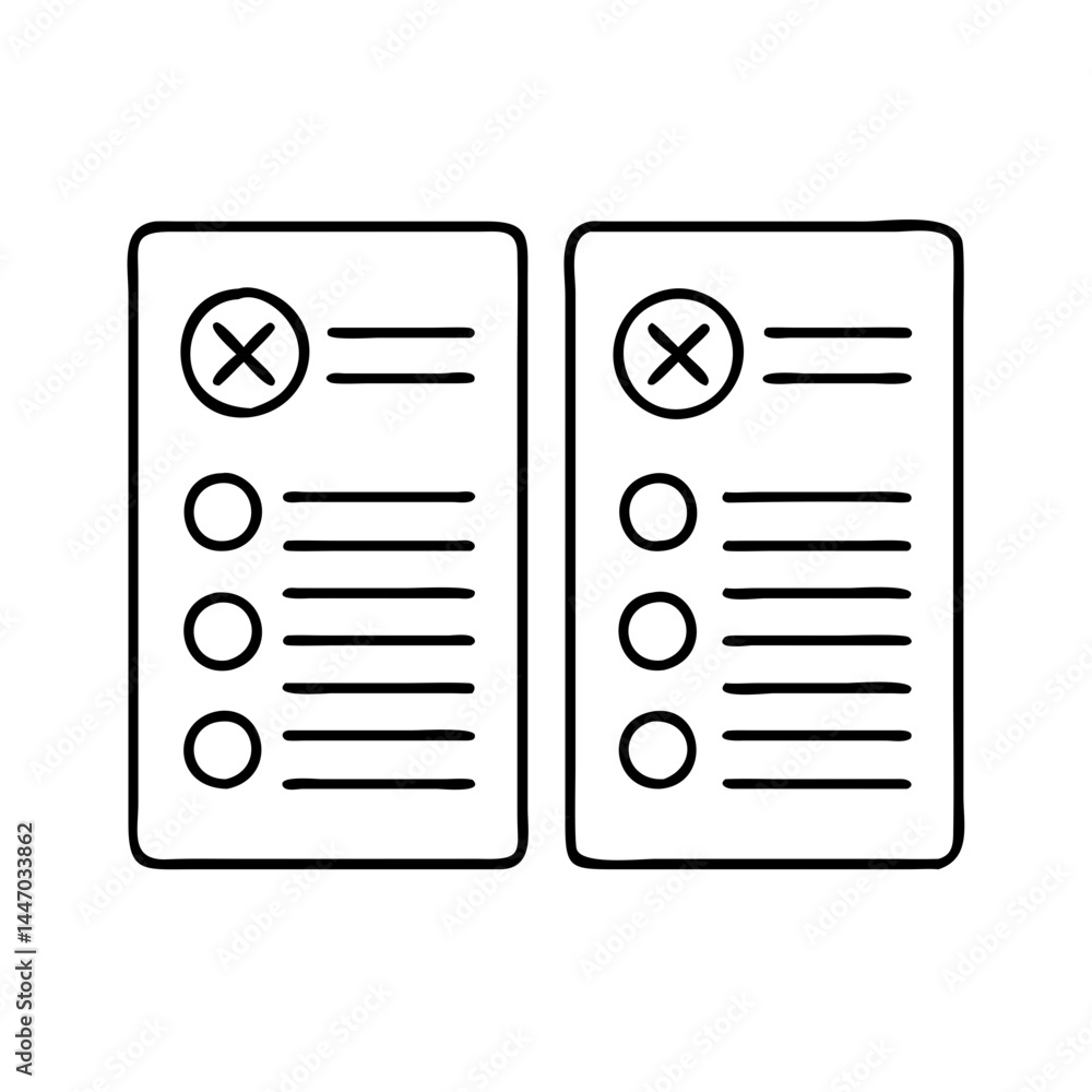 pros and cons list icon, pros and cons list line art - simple line art ...