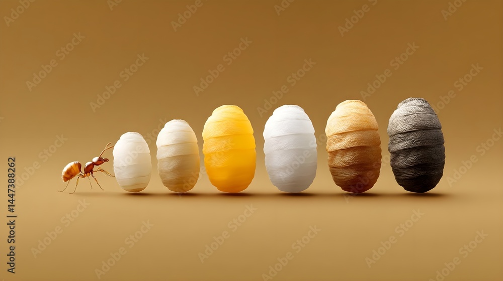Evolution of Ant Larvae: Stages of Development Stock Photo | Adobe Stock