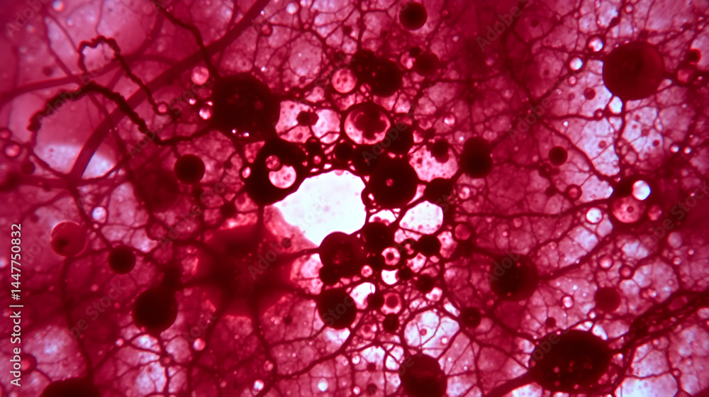 Caseation of human tuberculosis granuloma, light micrograph, photo ...