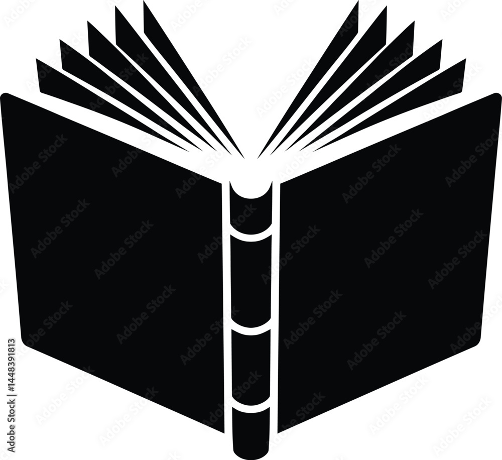 Open Book Icon Clean and Elegant Style, Flat Open Book Design for ...