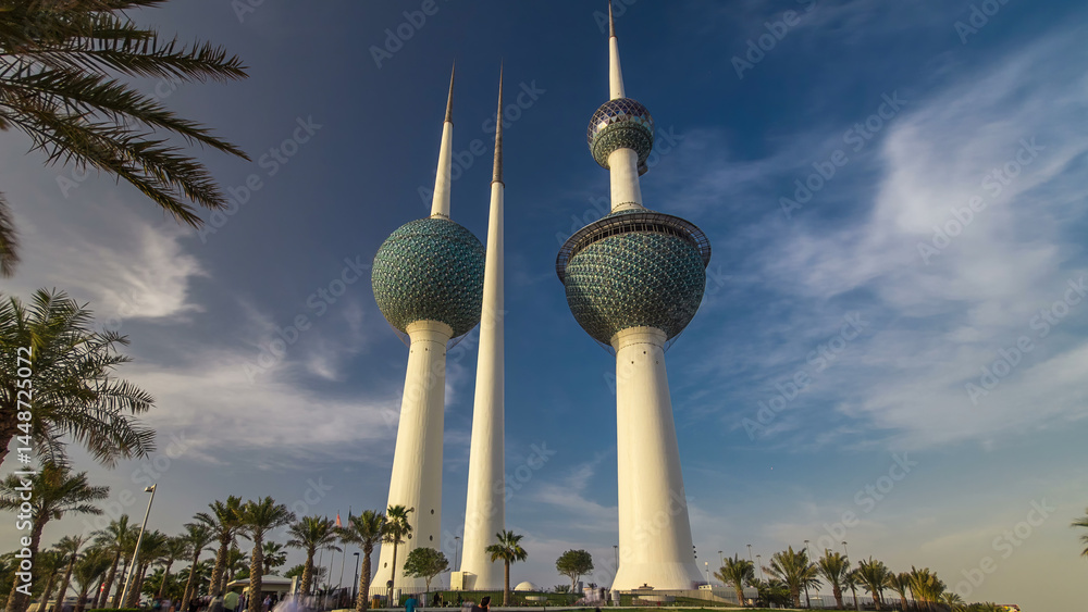 The Kuwait Towers timelapse hyperlapse - the best known landmark of ...