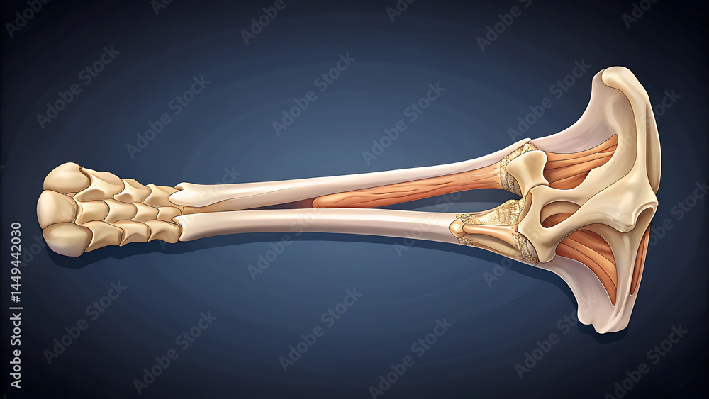 Detailed Medical Illustration of Bone Structure for Education Stock ...