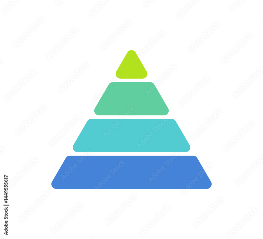 Vector de Stock Levels of triangular pyramid. Triangle pyramid chart ...
