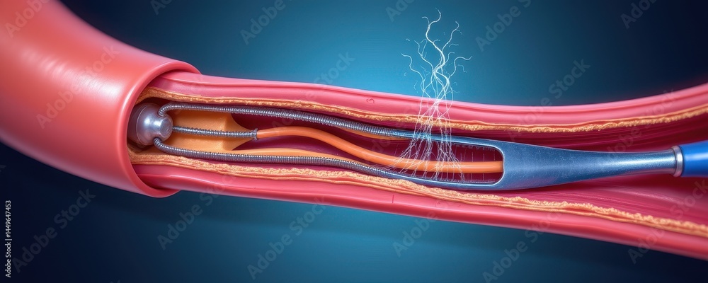 Ilustracja bez tantiem: medical diagram showing the expansion of a ...