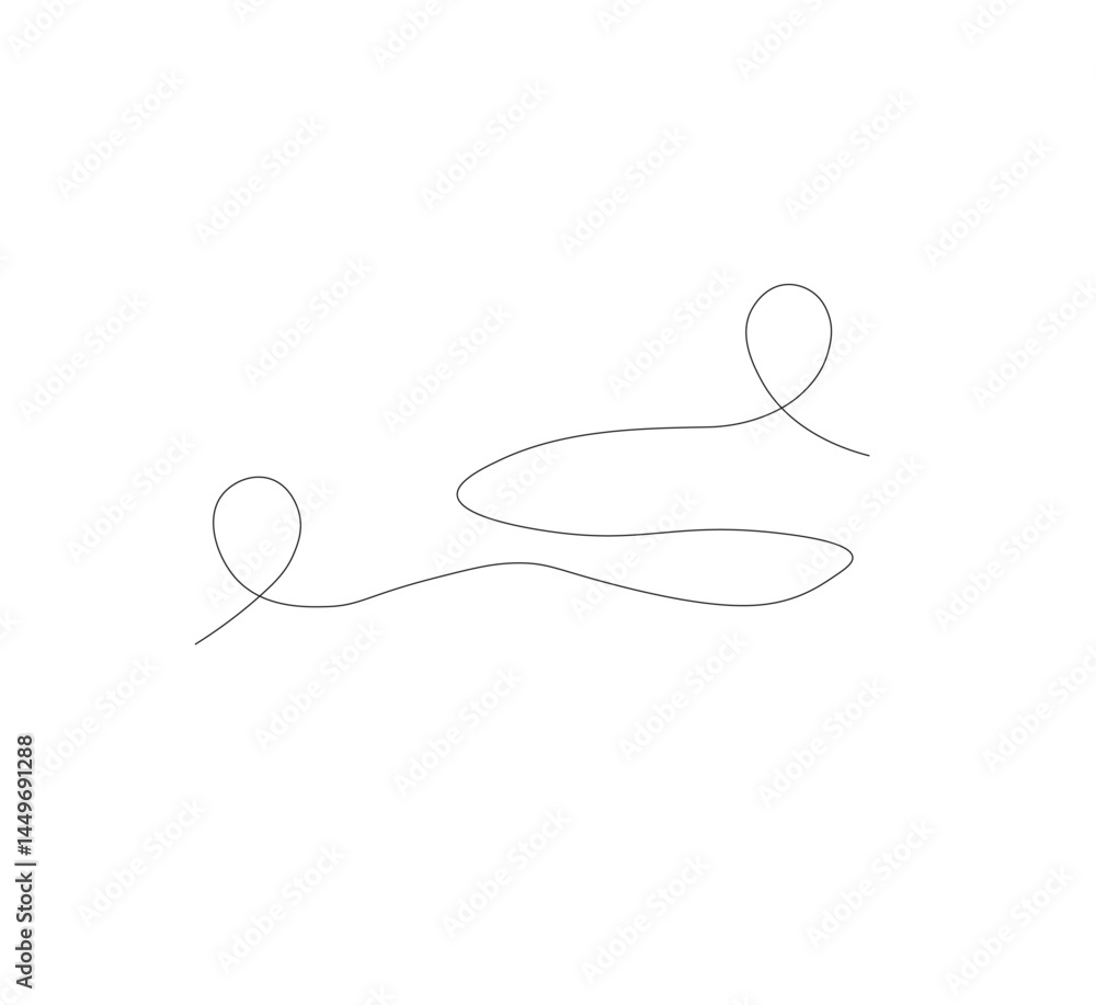 Continuous line drawing by hand with locations marked with roads or ...