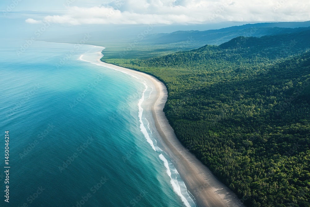 Stunning aerial view of Daintree Rainforest and coastline in Australia ...