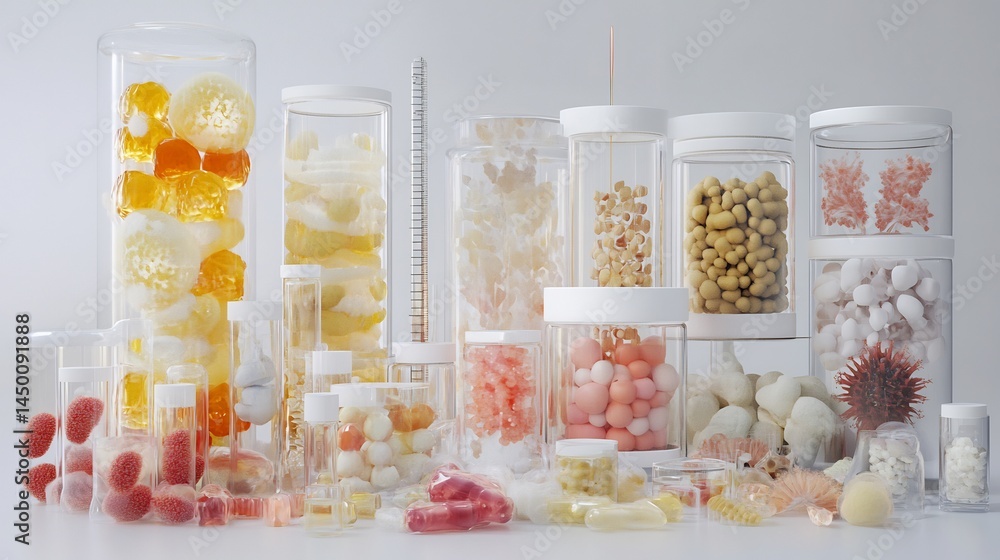 Clean detailed 3D scientific visualization of diverse bacterial specie ...