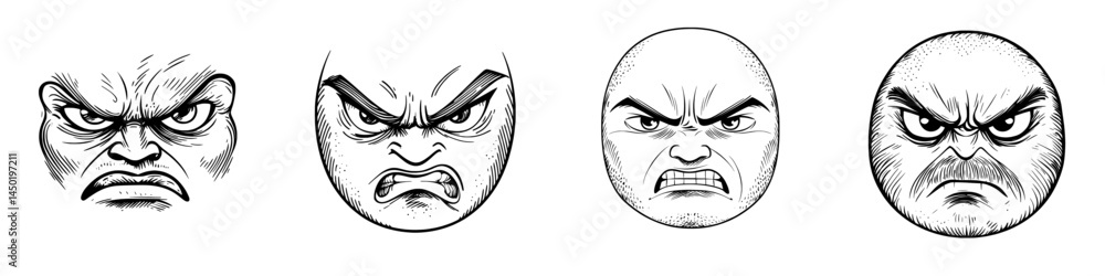 A hurried and suspicious emoticon is depicted in isolation with an ...