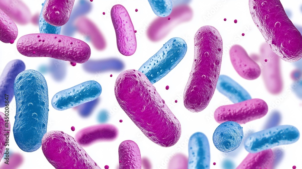 Detailed illustration of Gram staining process Gram positive Gram negative bacteria under ...