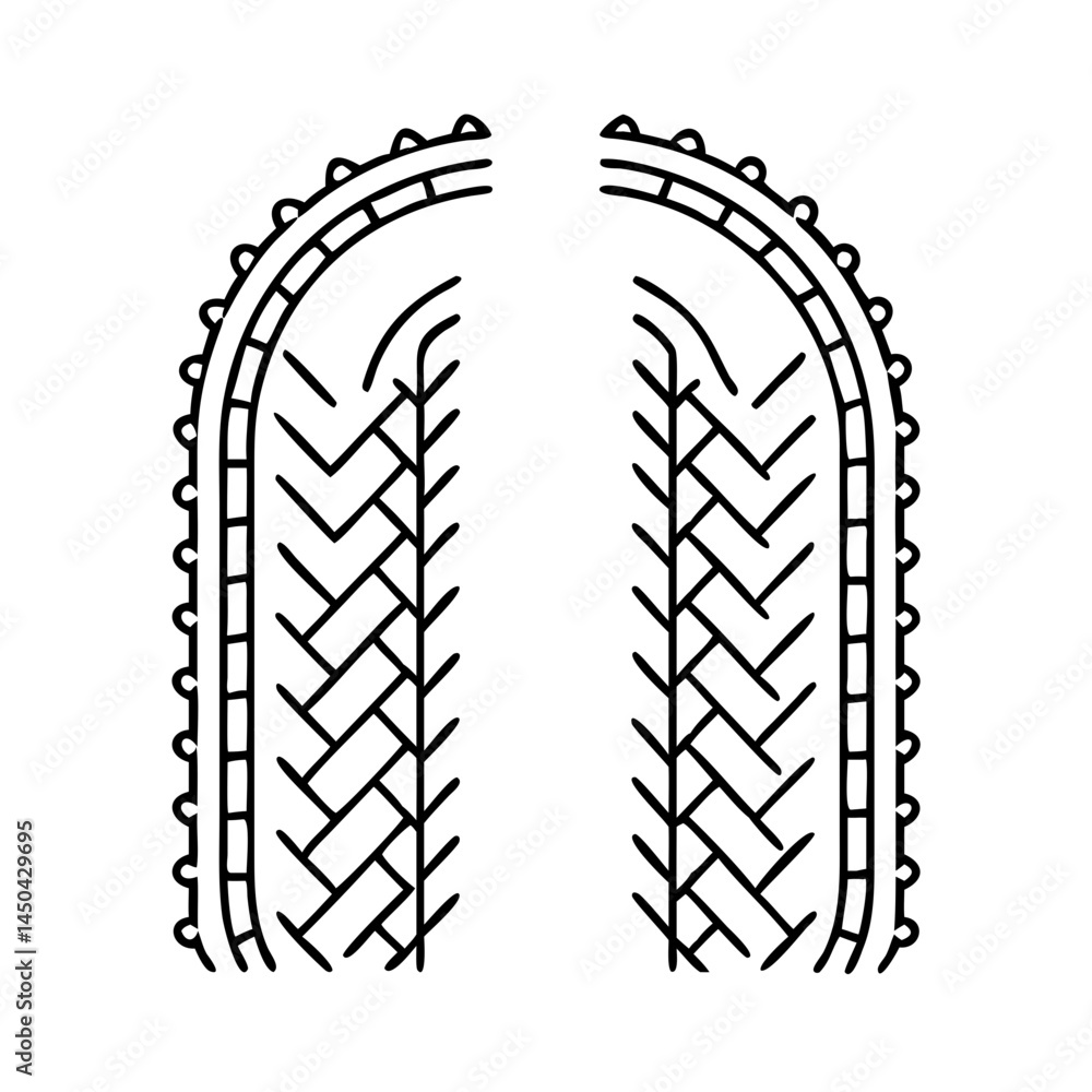 Стоковое векторное изображение «bike tire tracks icon, bike tire tracks ...