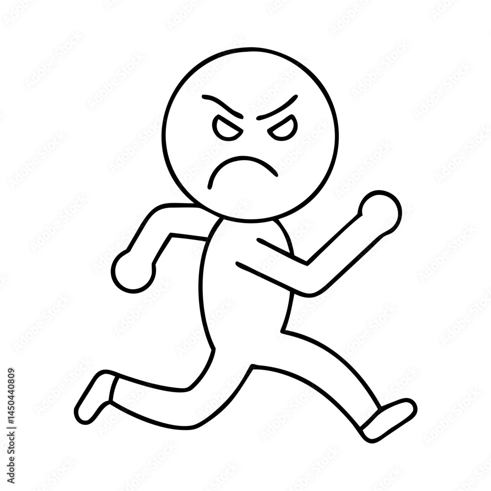 running man emoji icon, running man emoji line art - simple line art of ...