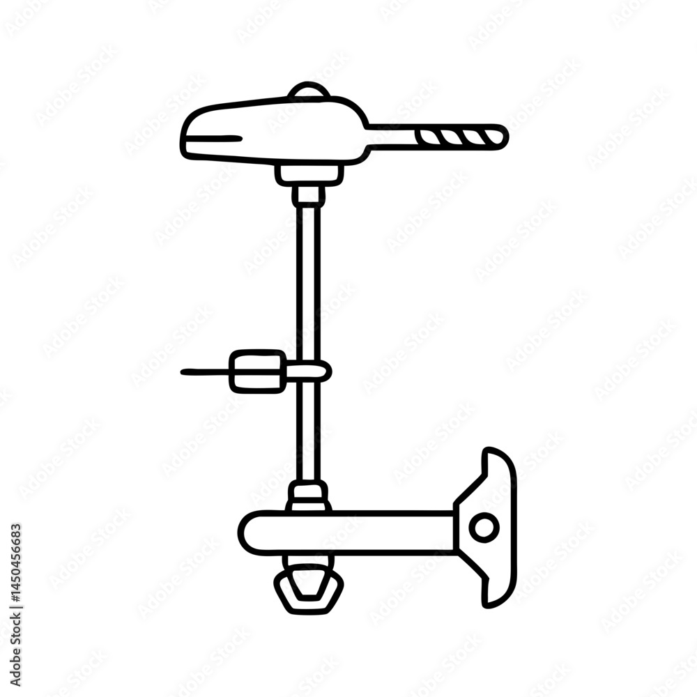 trolling motor icon, trolling motor line art - simple line art of ...