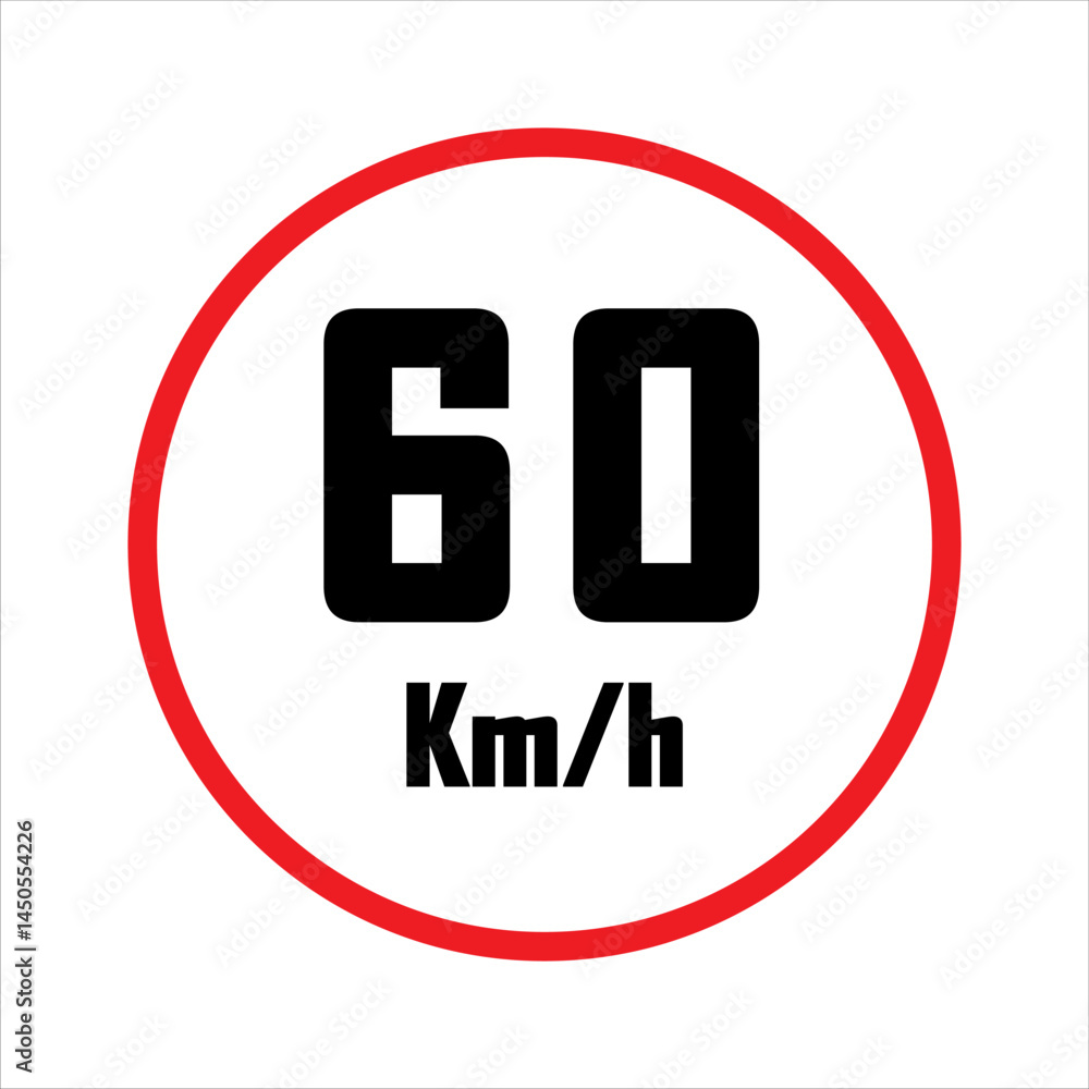 speed limit sign 60 km/h, traffic regulation, road safety ...